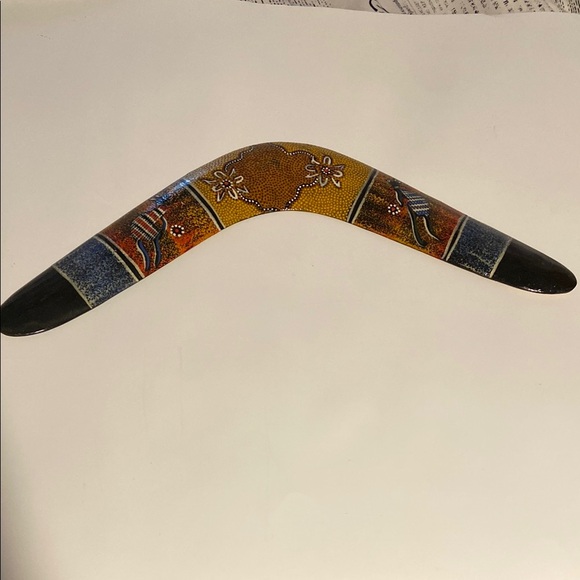 Wall Decor | Artistic Boomerang With Vibrant Patterns | Poshmark